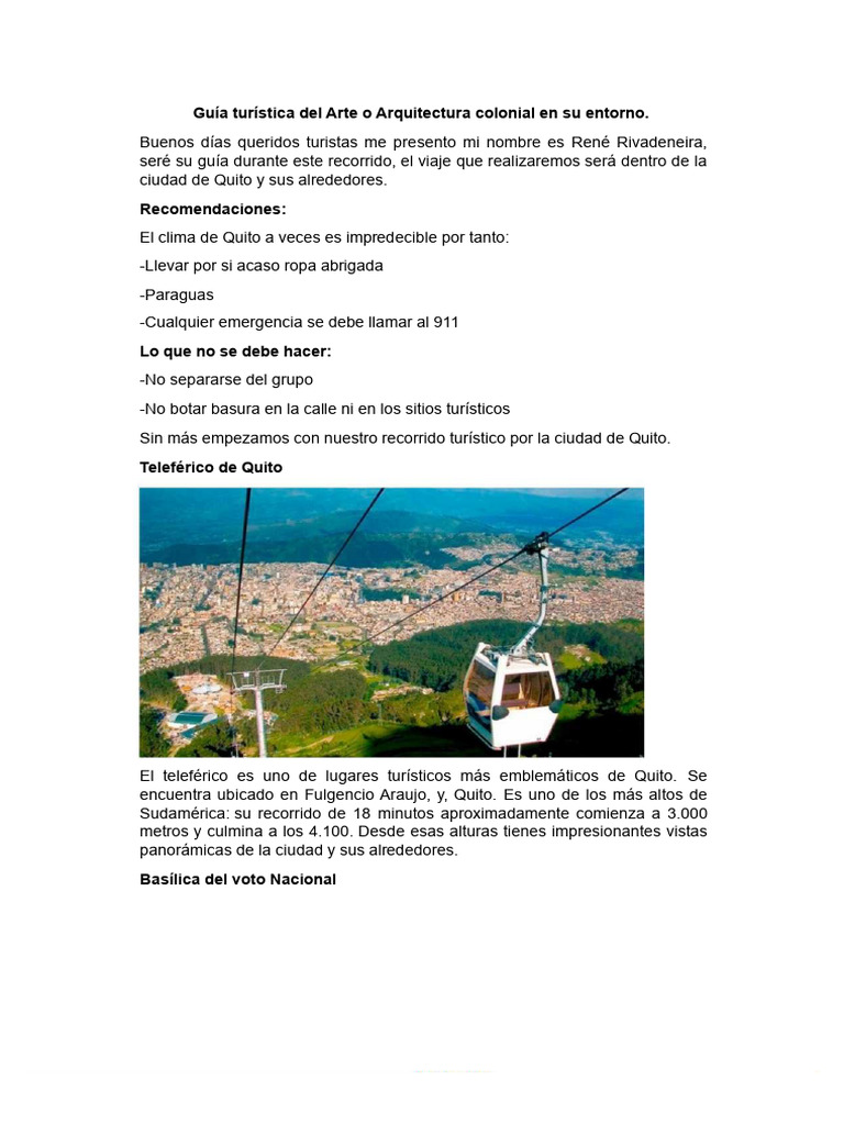Guía turística de Quito y su arquitectura | PDF | Ecuador