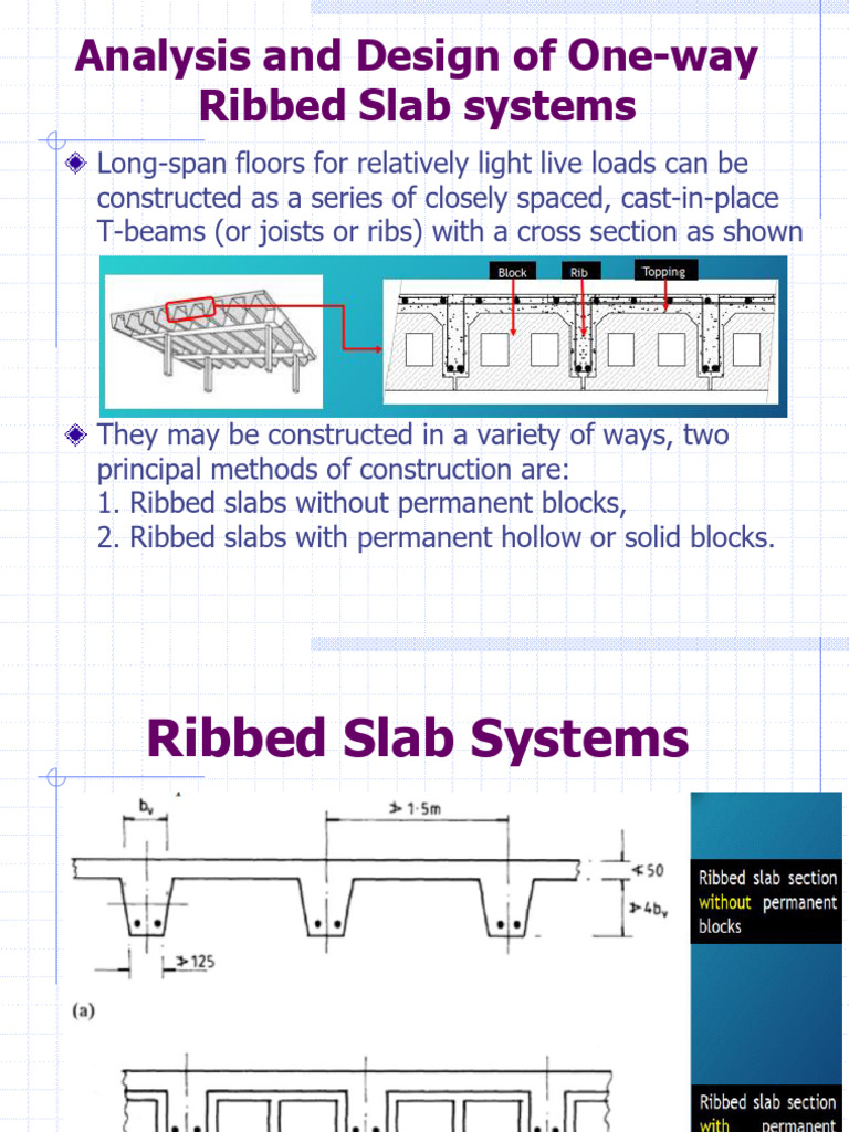 One-Way Ribbed Slab Design Guide | PDF | Applied And Interdisciplinary ...
