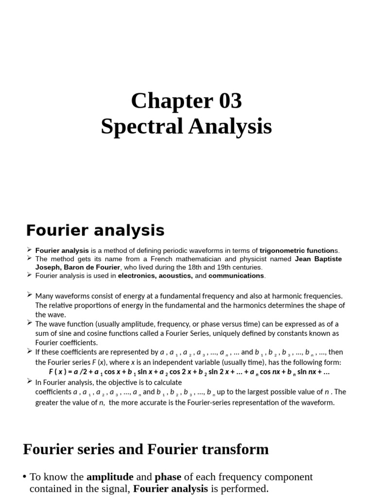 Comm Chapter 3 Spectral Analysis | PDF | Spectral Density | Fourier Series