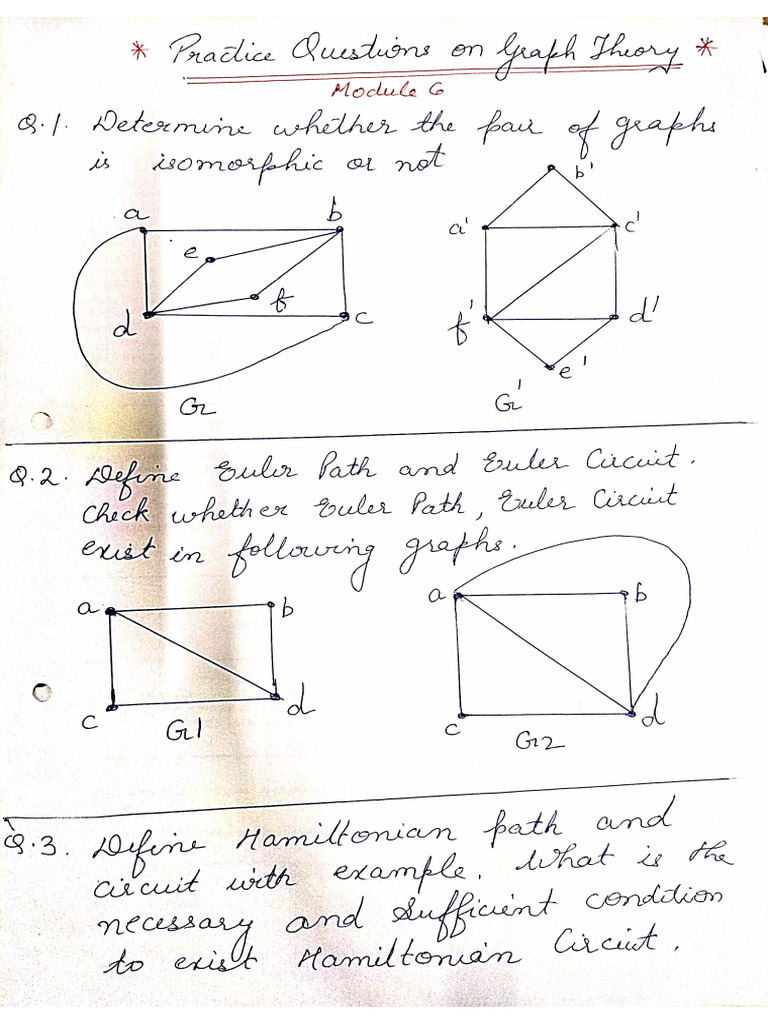 Graph Theory Practice Problems | PDF