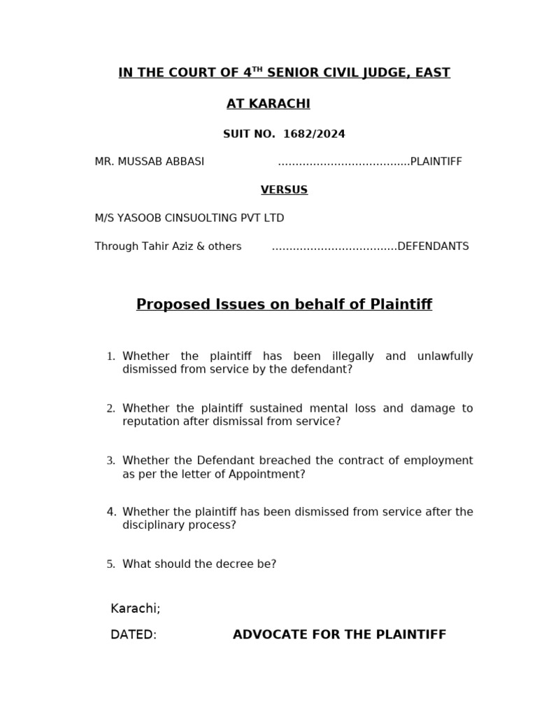 In The Court of 8th Senior Civil Judge | PDF