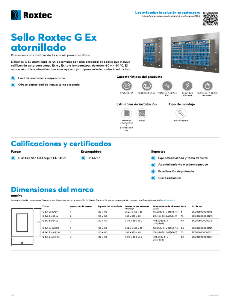 Roxtec G Bolted Ex Transit | PDF