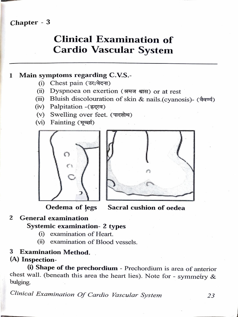 Cvs Cardio Examination | PDF | Symptoms And Signs | Clinical Medicine