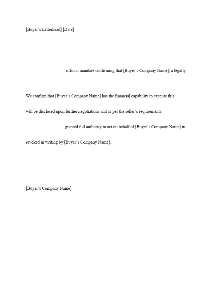 Mandate Letter For Manats To United Global Consulting LLC | PDF