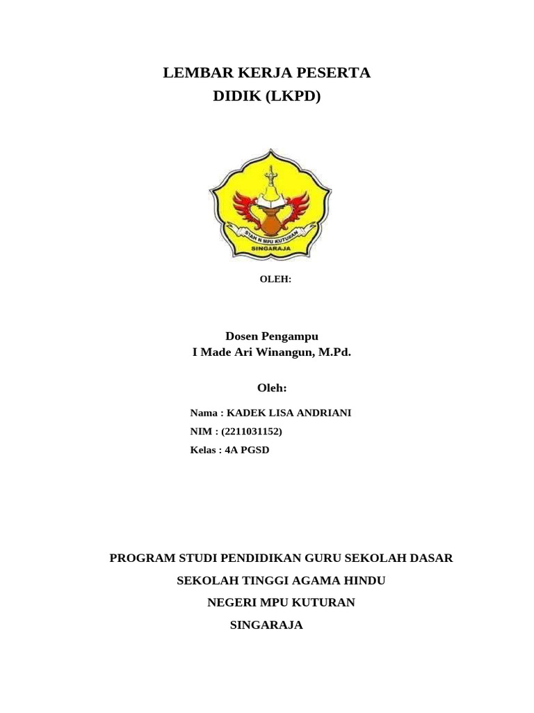Kadek Lisa Andriani - LKPD Uas Ipa | PDF