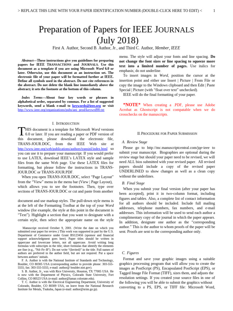 IEEE Paper Preparation Guidelines | PDF