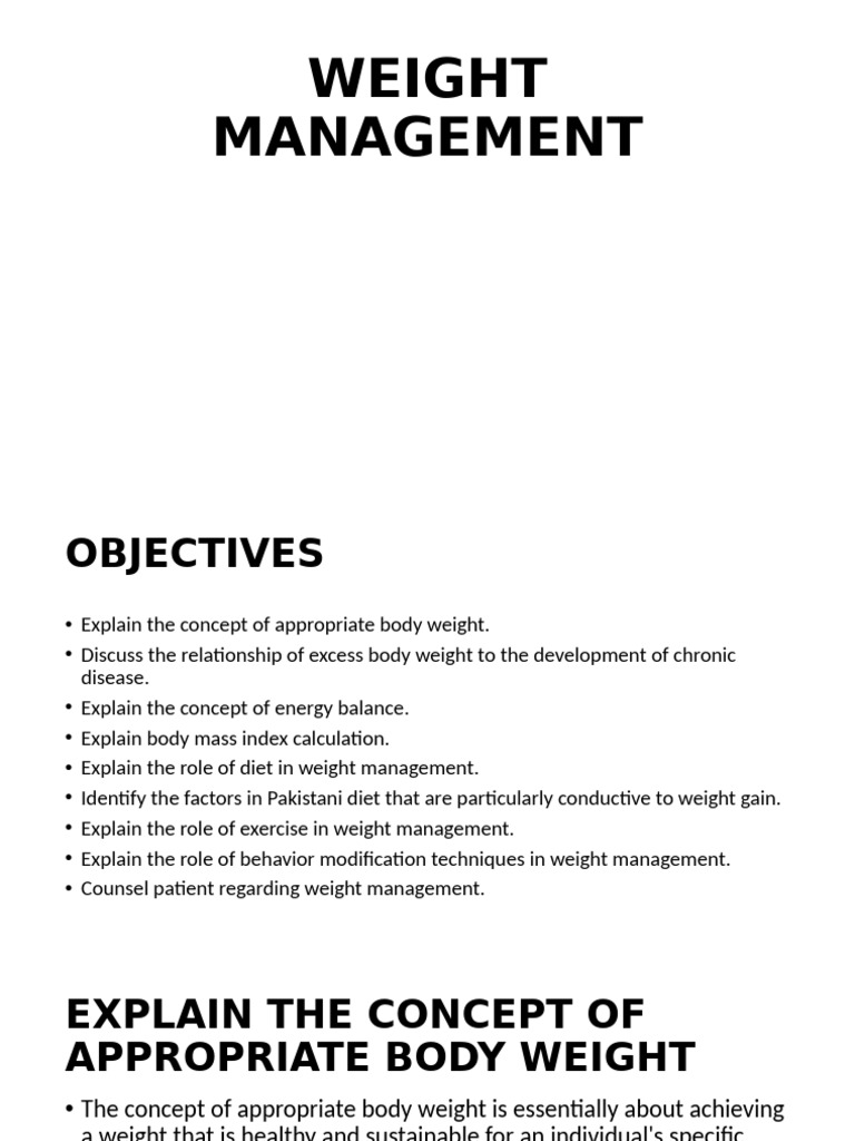 Unit 3 Weight Management | PDF | Weight Management | Body Mass Index
