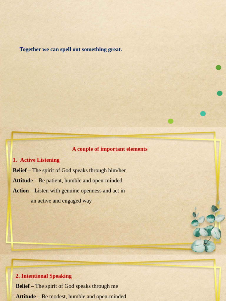 Conversation in the Spirit Guidelines | PDF | Experience | Conversation