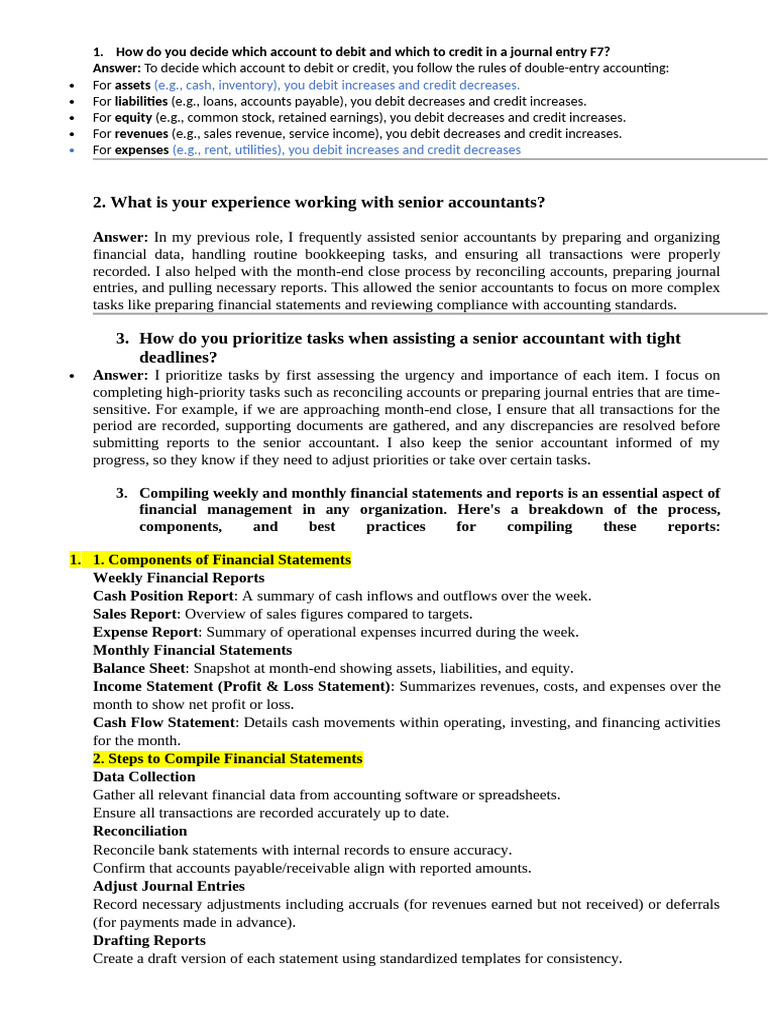 Finance Key Resposibilities | PDF | Debits And Credits | Inventory