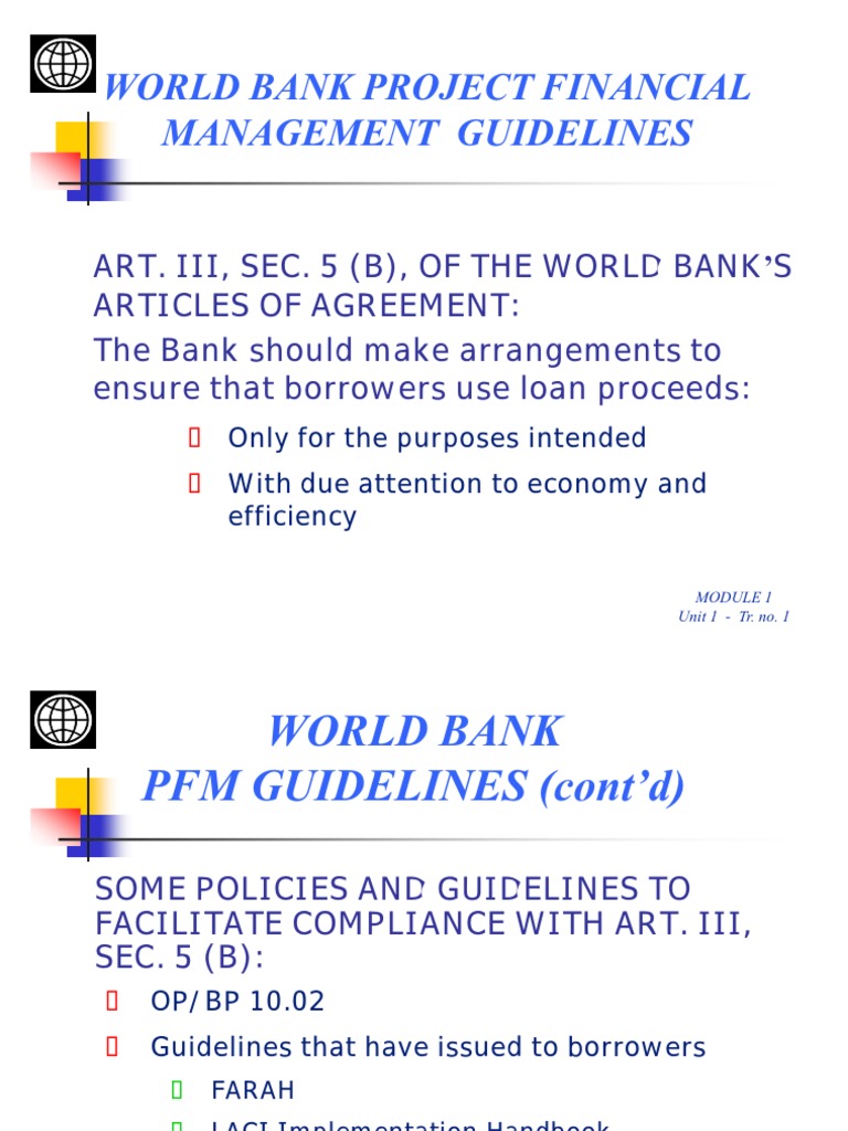 World Bank Project Financial Management Guidelines | PDF | Audit ...