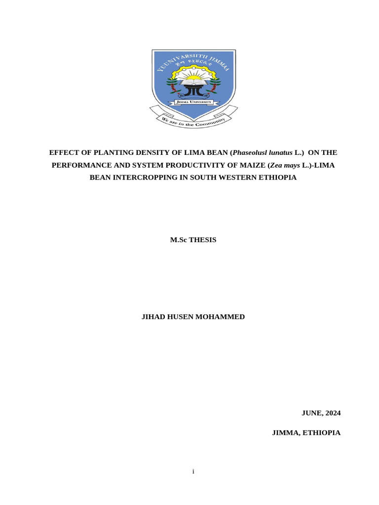 Jihad Final MSc Thessis_June 2014 | PDF | Maize | Bean