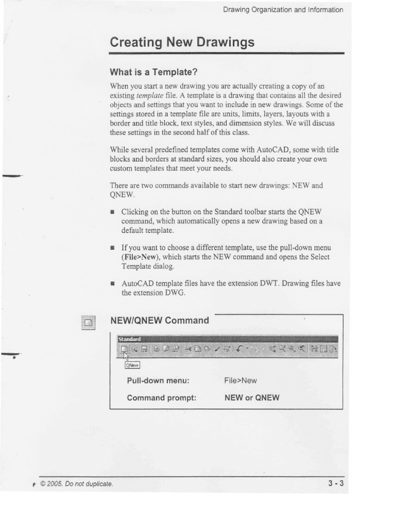 Creating New Drawings - AUTOCAD | PDF