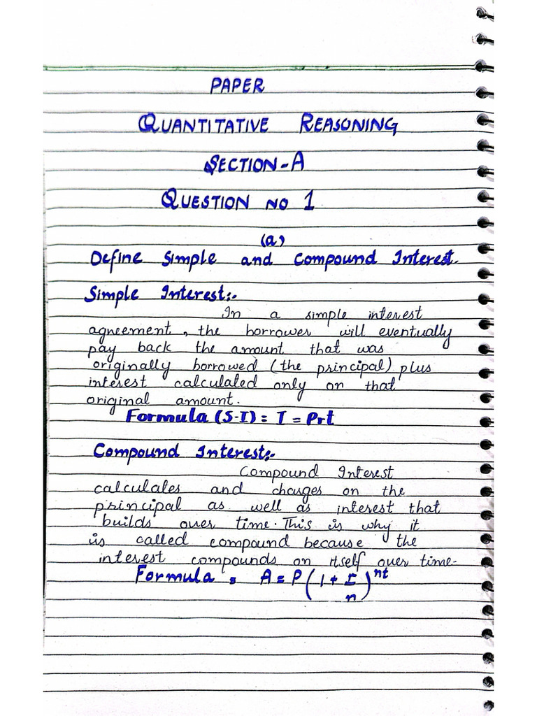 QR-I Past Papers Solution | PDF