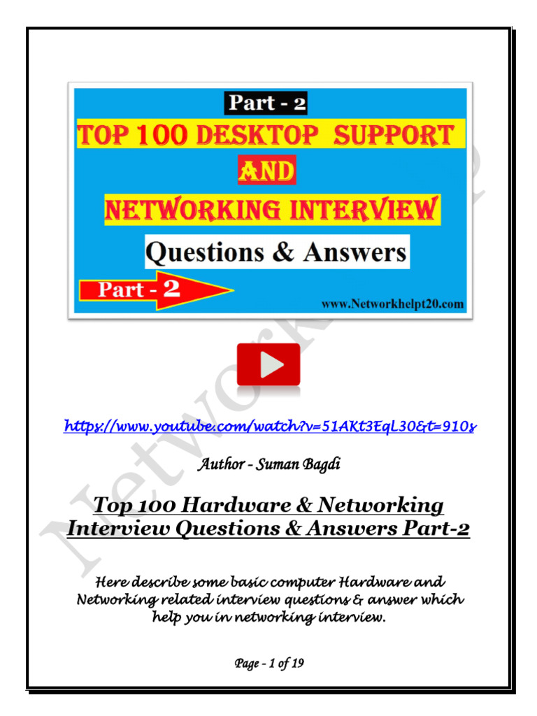 Hardware-Networking-Interview-Question-Answers-Part-2 | PDF | Transmission Medium | Computer Network