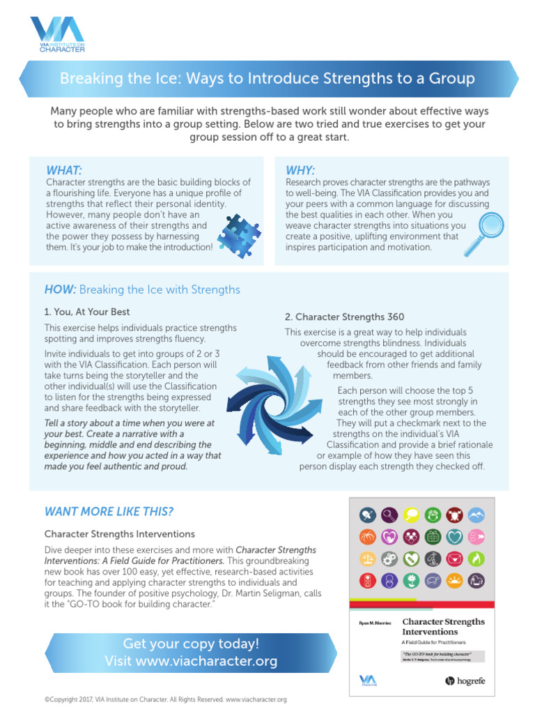 Breaking The Ice With Strengths and Classification | PDF | Courage | Virtue