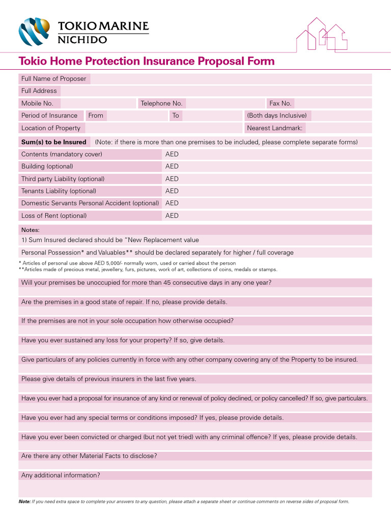 home-proposal-form-2019 | PDF | Liability Insurance | United Arab Emirates