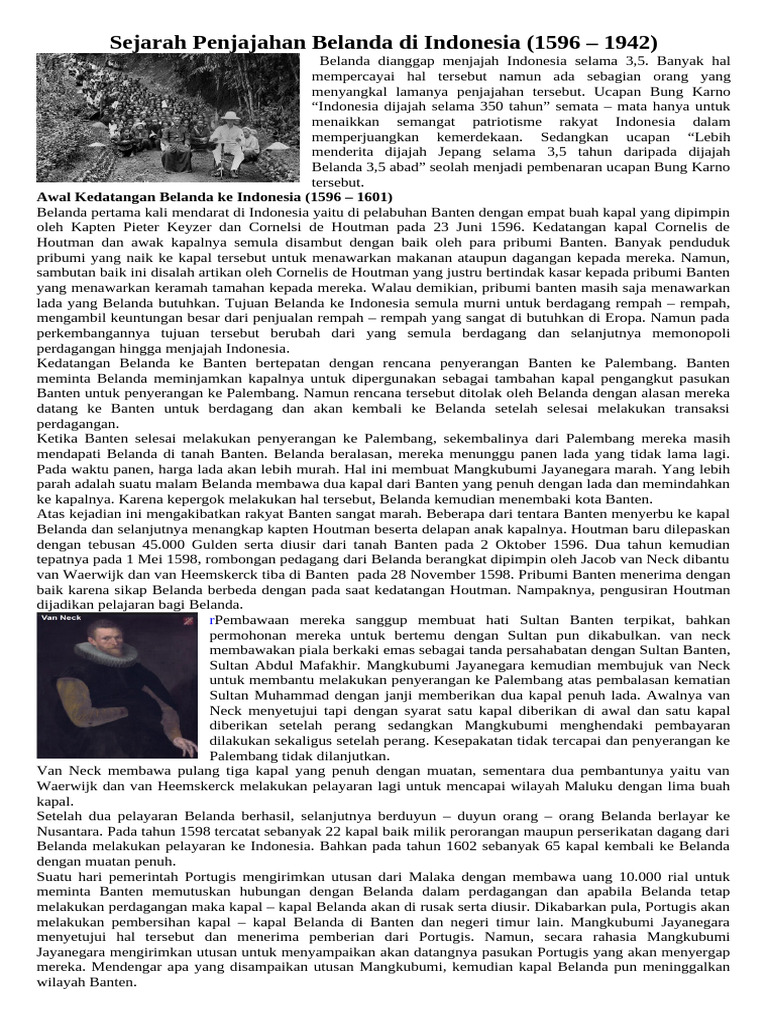 Sejarah Penjajahan Belanda di Indonesia | PDF