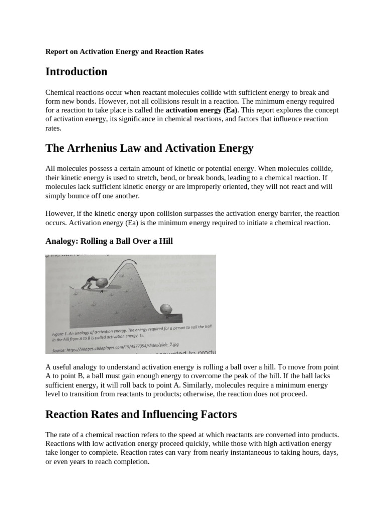Reprt 101 | PDF | Activation Energy | Reaction Rate