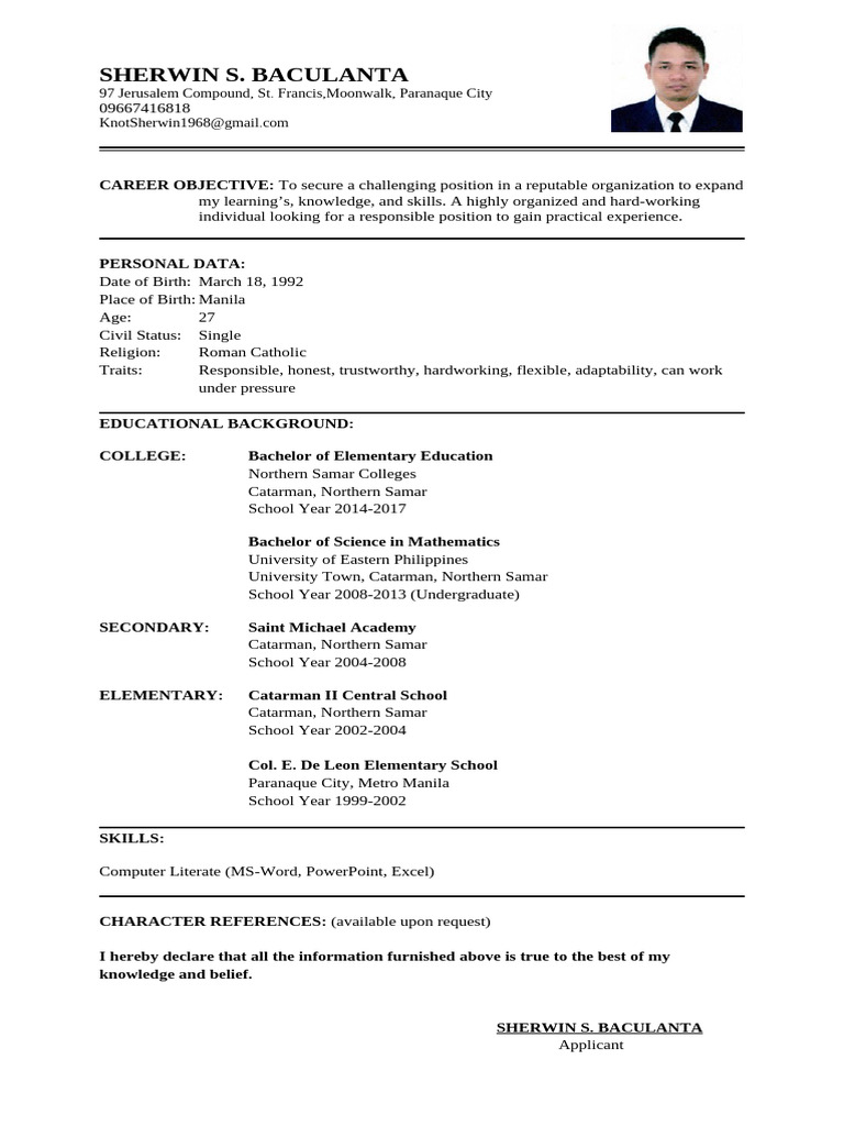 Aspiring Educator's Resume | PDF