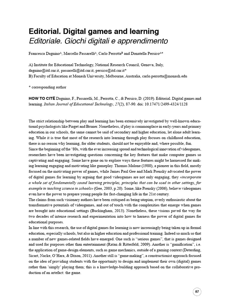 Digital Games in Education: Insights & Impact | PDF | Learning | Usability