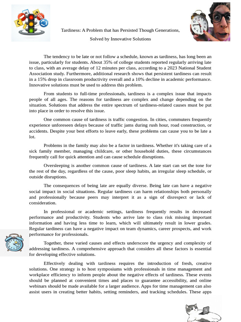 Tardiness ReadingWriting | PDF | Traffic Congestion