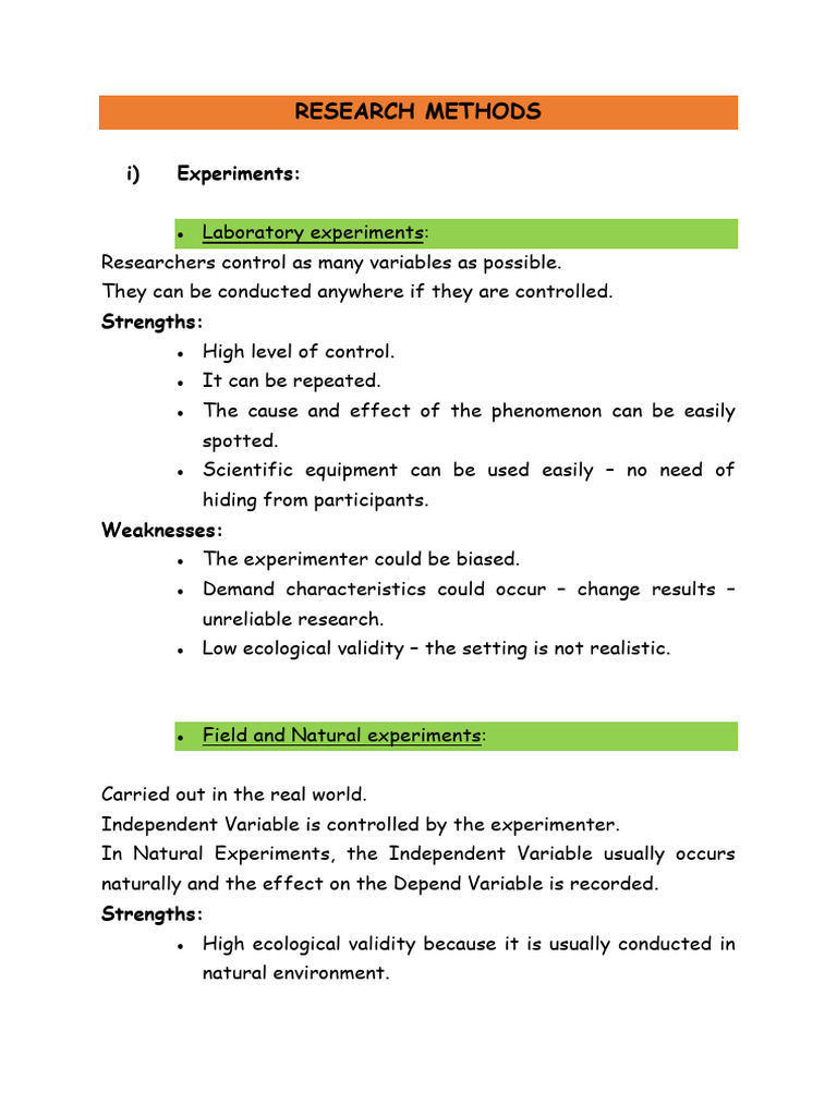 Strengths and Weakness RM | PDF | Experiment | Sampling (Statistics)