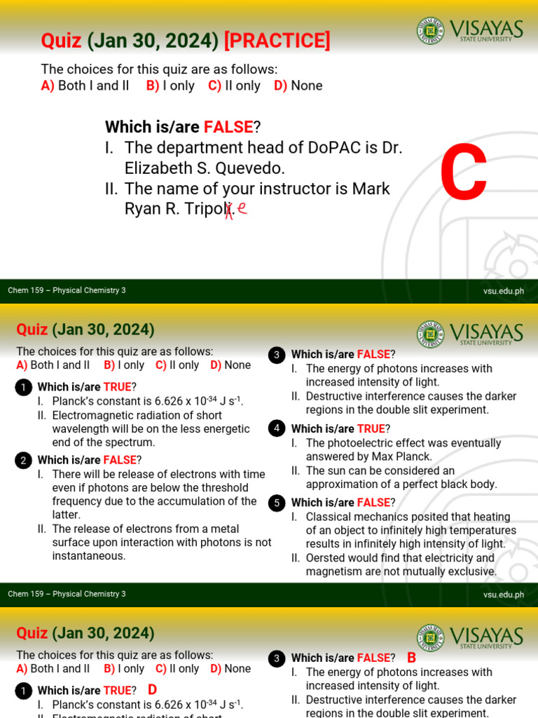 Bohr Model & Atomic Spectra Quiz | PDF | Energy Level | Electron