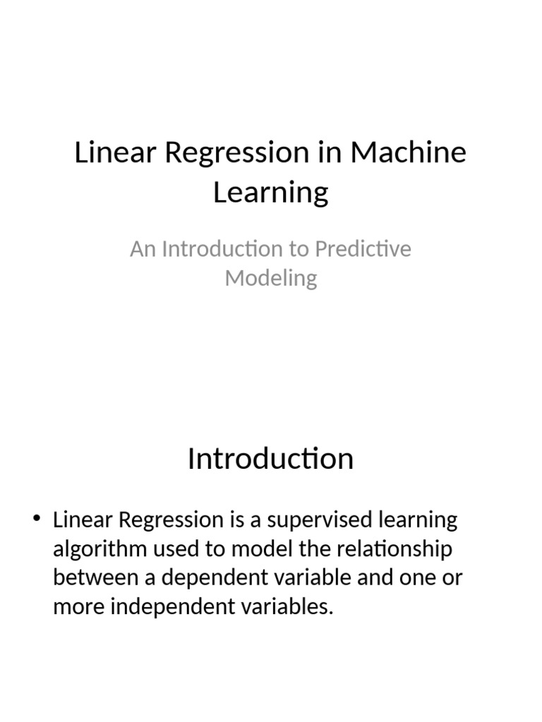 Linear Regression Presentation | PDF