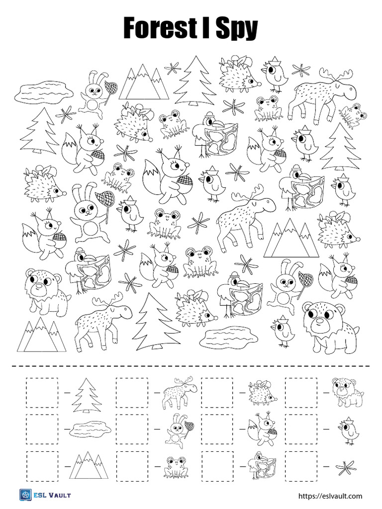 Forest I Spy Coloring Sheets PDF | PDF