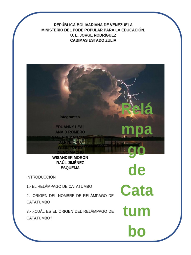 Catatumbo | PDF | Relámpago | Herida