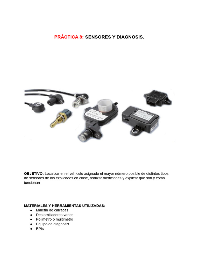 Práctica 8 Sensores y Diagnosis | PDF | Sensor | Acelerador