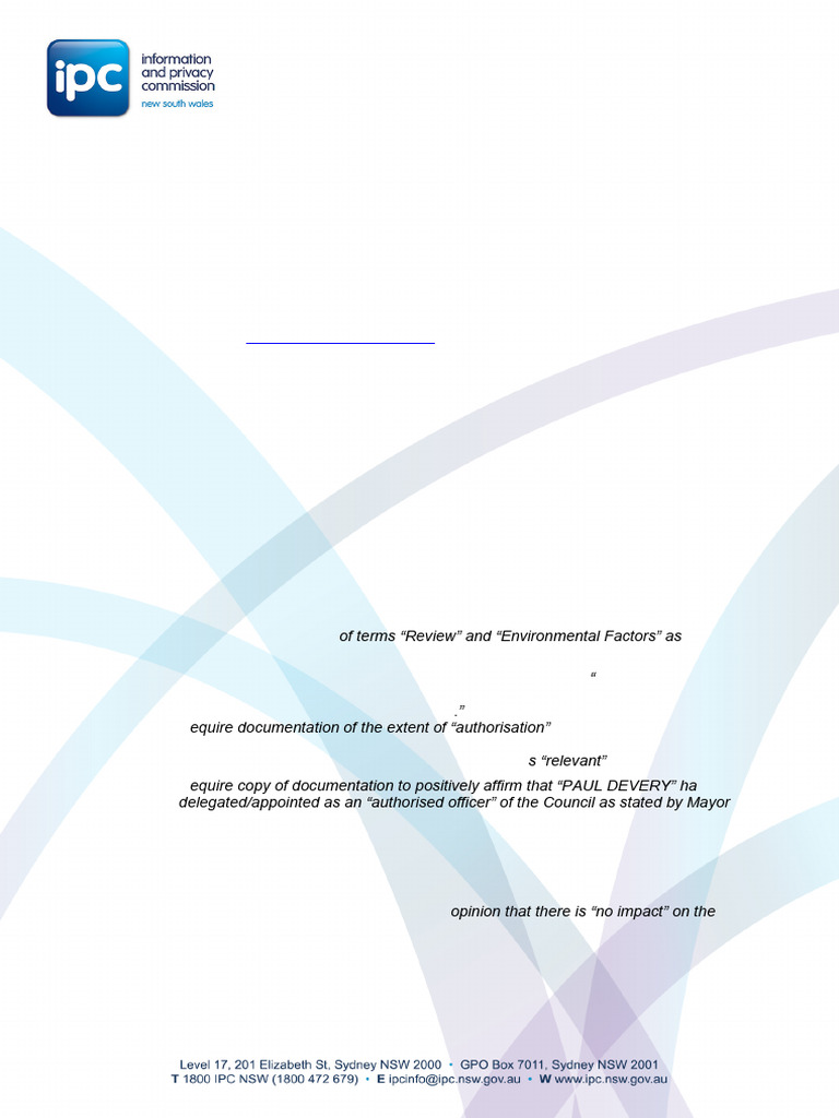 GIPA Review Report IPC20R000396 Applicant and Cowra Shire Council | PDF ...