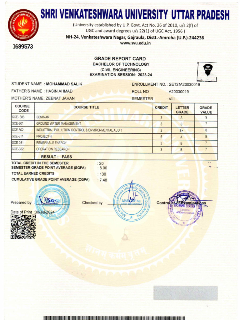 Marksheet | PDF