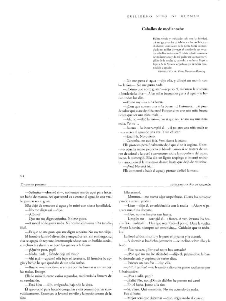 Niño de Guzman, G. - Caballos de Medianoche (Cuento) | PDF