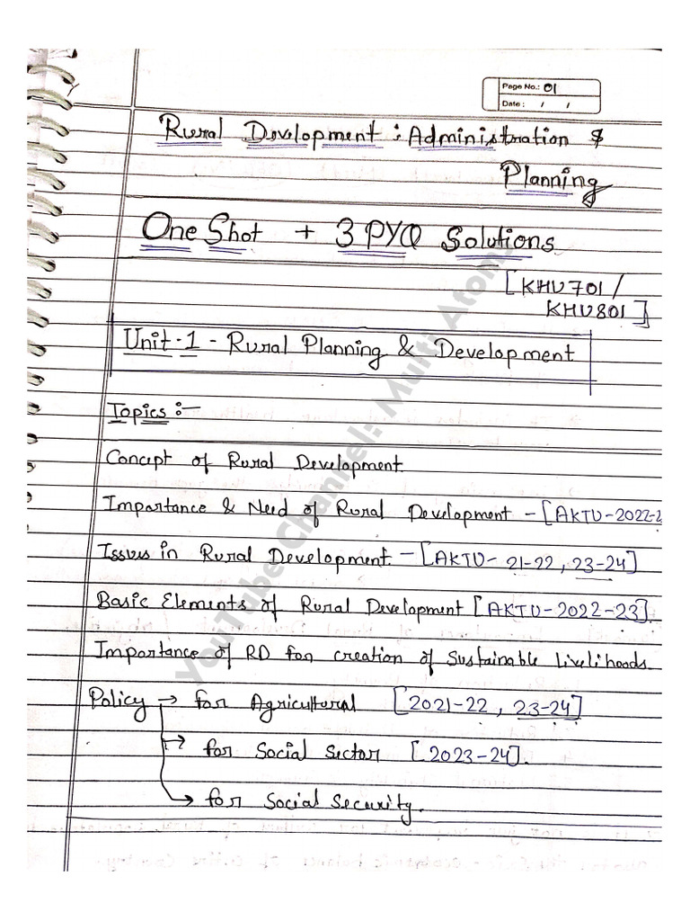 rural development unit 1 | PDF