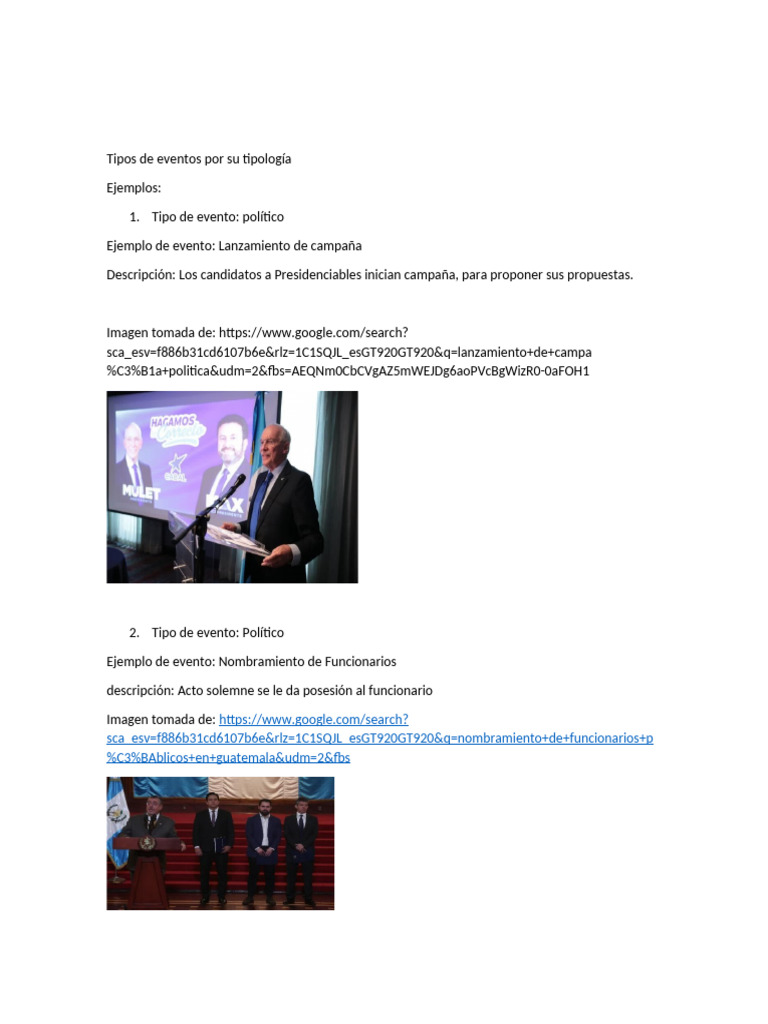 Tipos de Eventos Por Su Tipología | PDF