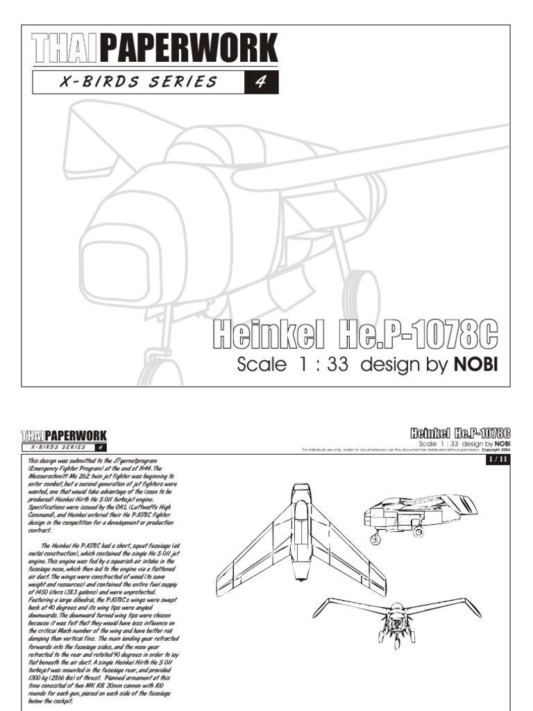 Heinkel He P.1078C Fighter Design | PDF | Jet Engine | Fighter Aircraft