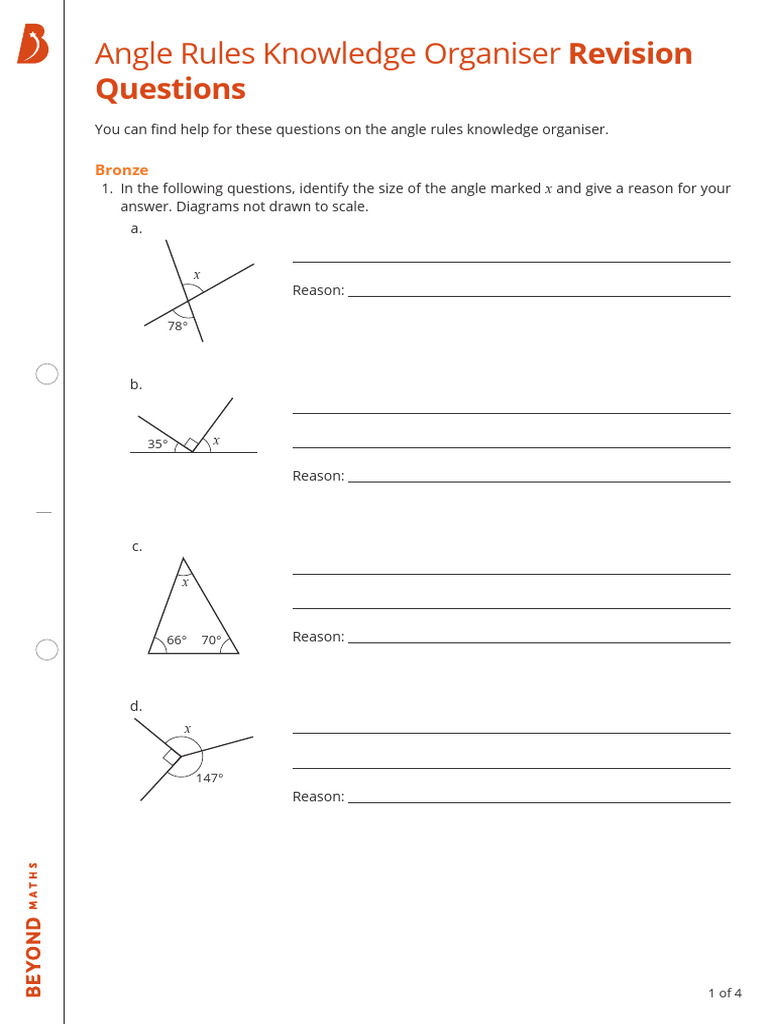 Angle Rules Knowledge Organiser Revision Questions | PDF | Triangle | Angle