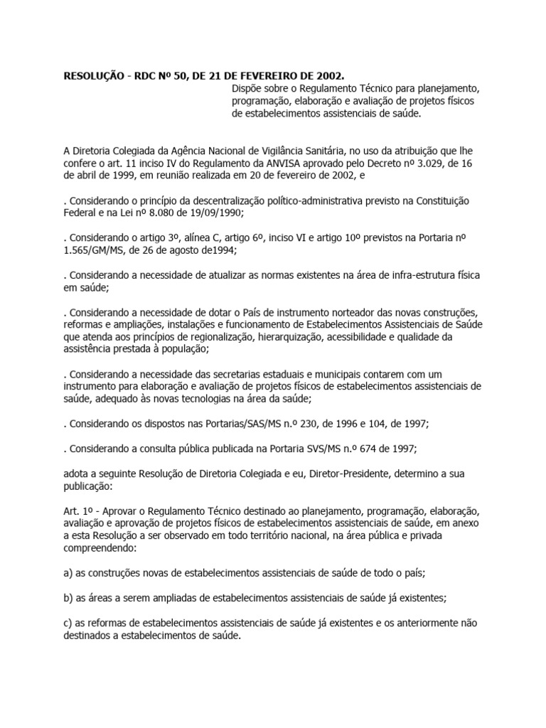 RDC 50 | PDF | Ar condicionado | Águas residuais