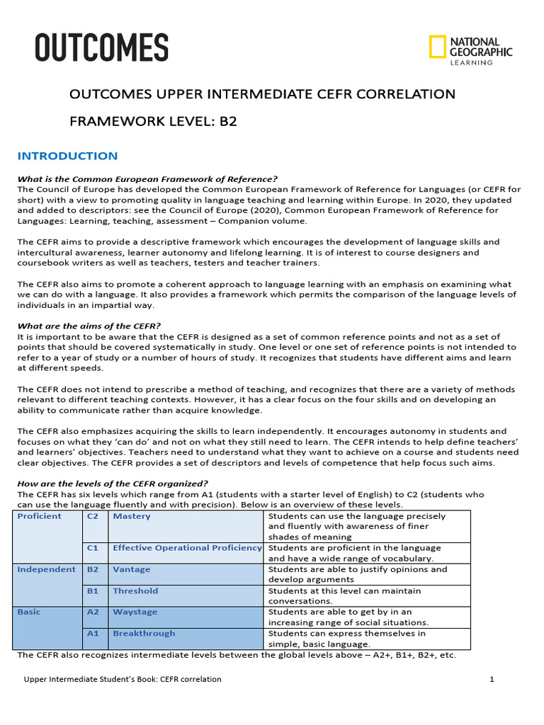 Outcomes Upper - CEFR - AllUnits (3rd Edition) | PDF | Vocabulary | Cognitive Science