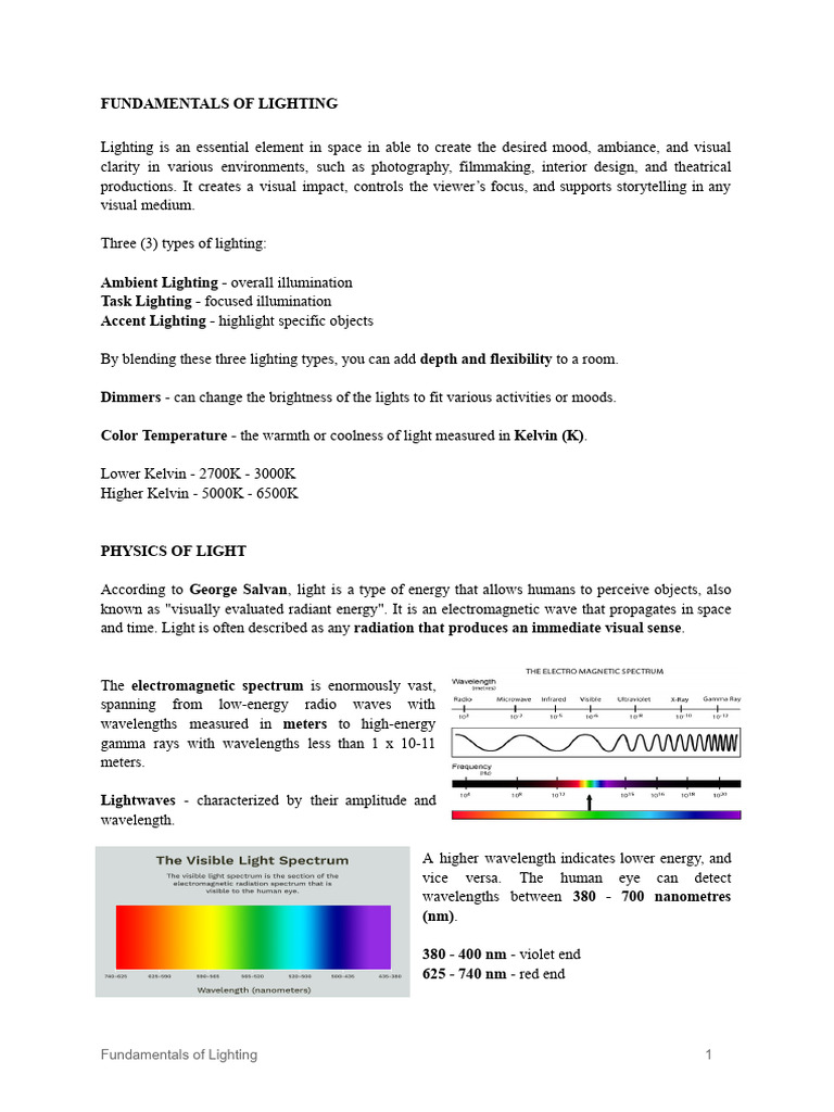 Fundamentals of Lighting | PDF | Reflection (Physics) | Light