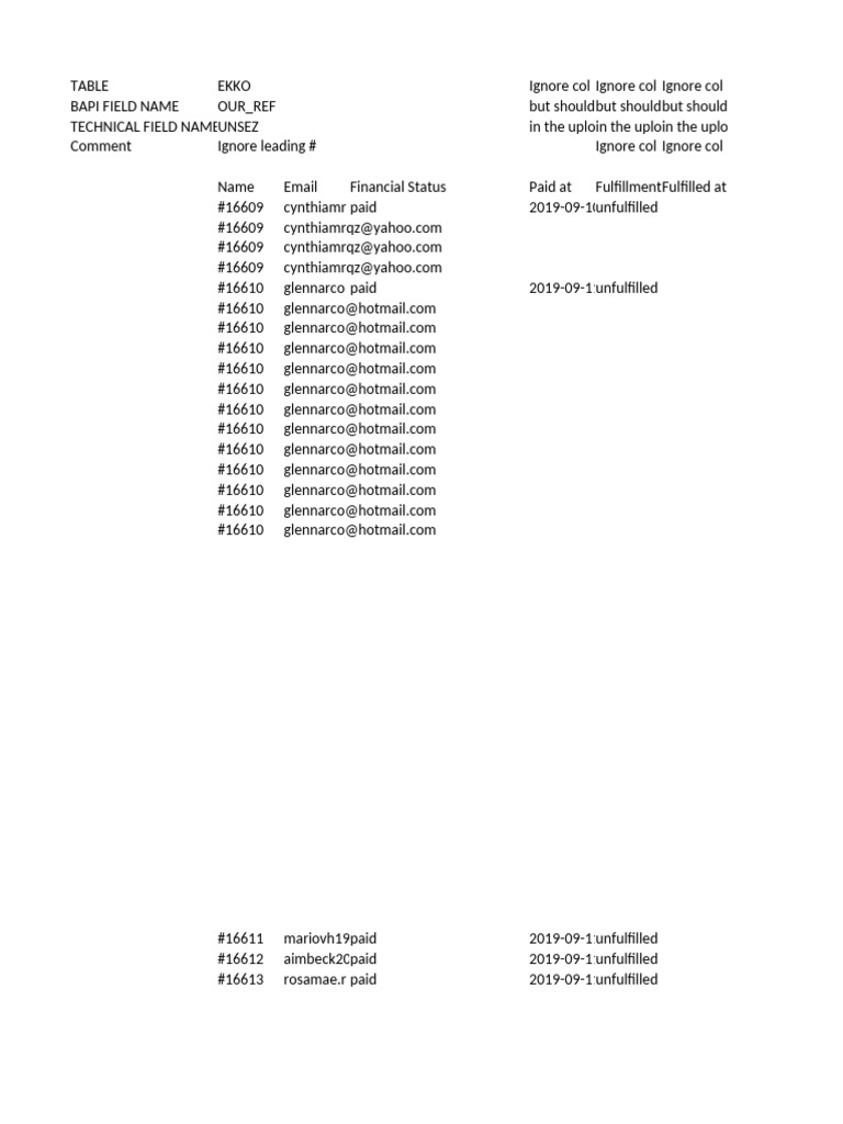 New Mapping CSV Order To PO | PDF | Furniture