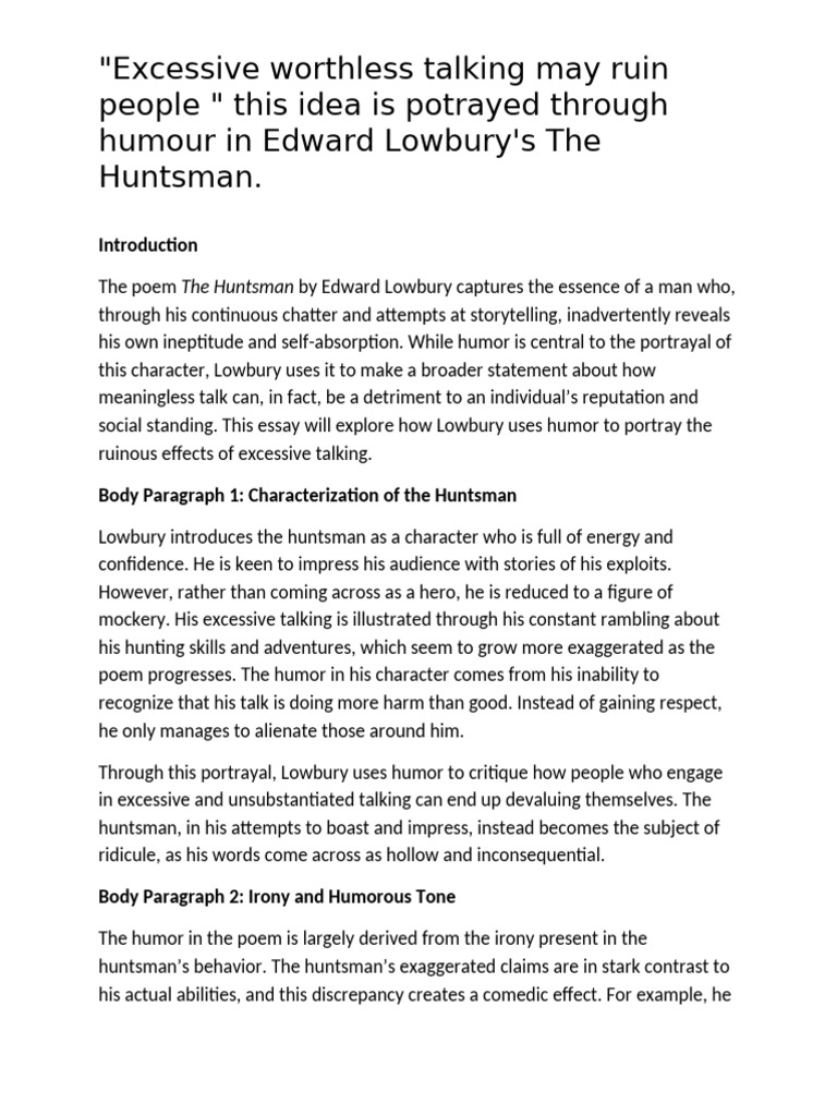 The Huntsman: Humor and Consequences | PDF | Humour