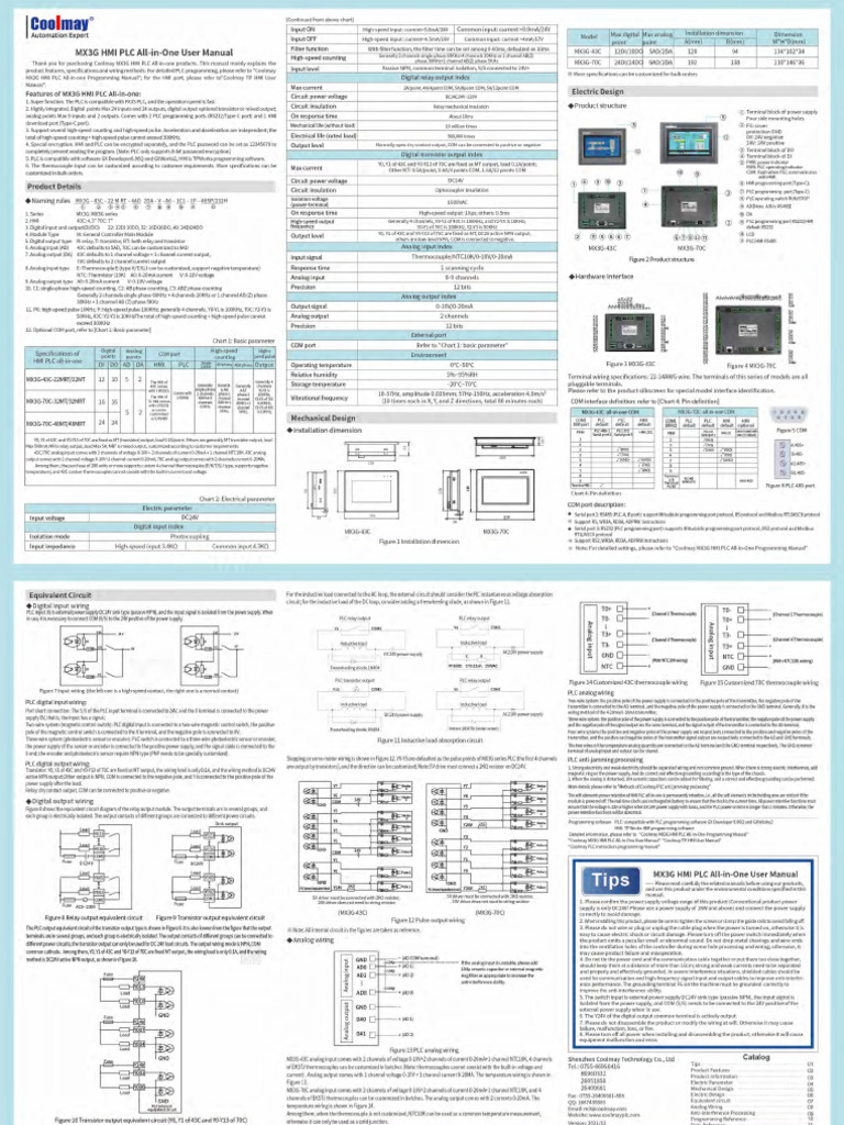 MX3G HMI PLC AllinOne User Manual | PDF