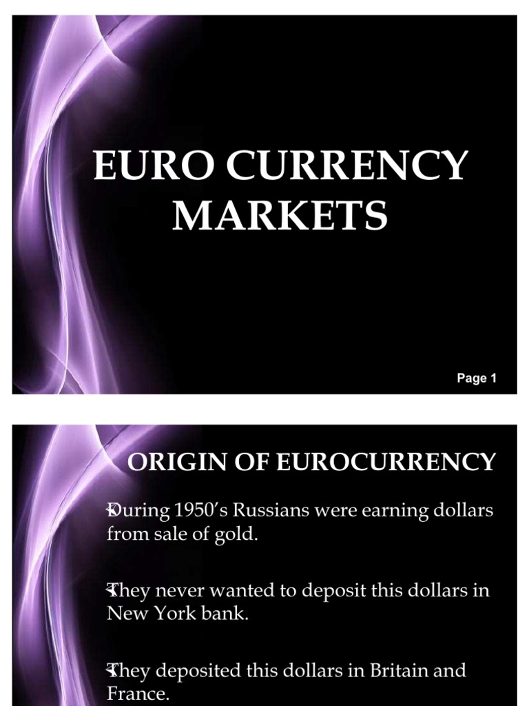 Euro Currency Market | PDF