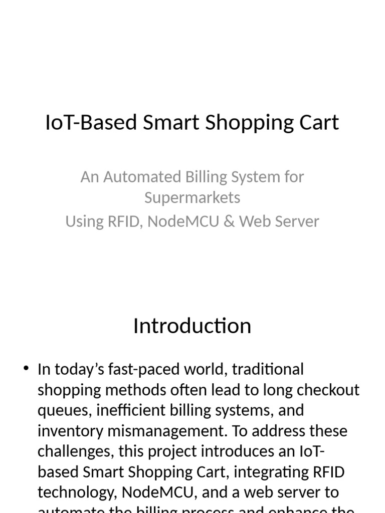 IoT Smart Shopping Cart PPT | PDF
