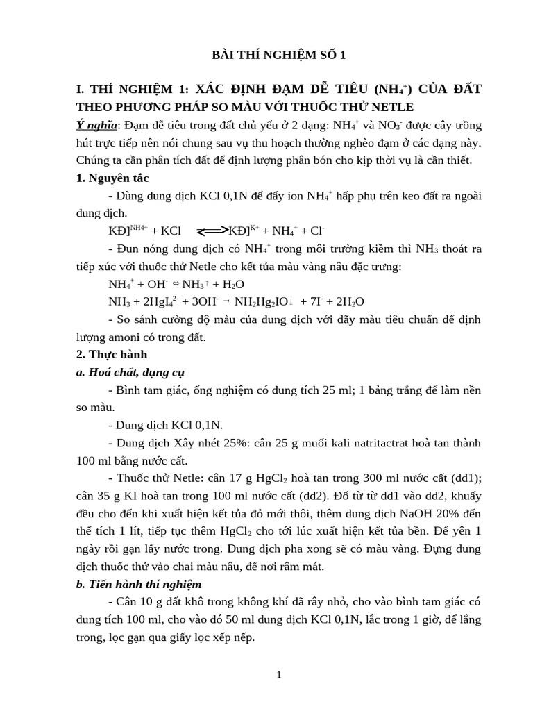 Giáo án thí nghiệm HHCS II- 2024 | PDF