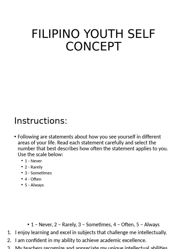 Filipino Youth Self-Concept Assessment | PDF | Knowledge | Mentorship