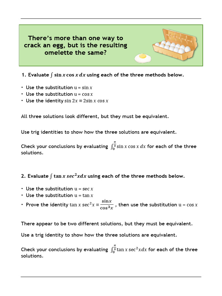 8. Integrating trigonometric functions | PDF | Trigonometric Functions | Pi