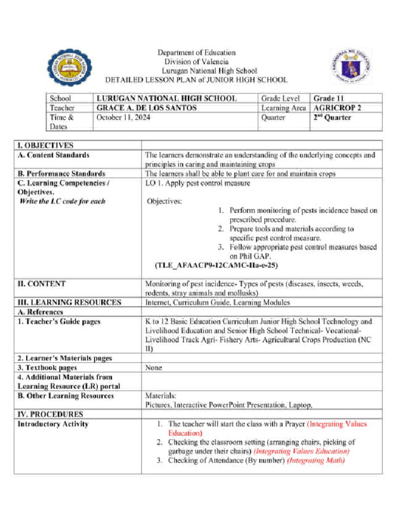 DLP in Agricrop 8 Day 1 | PDF